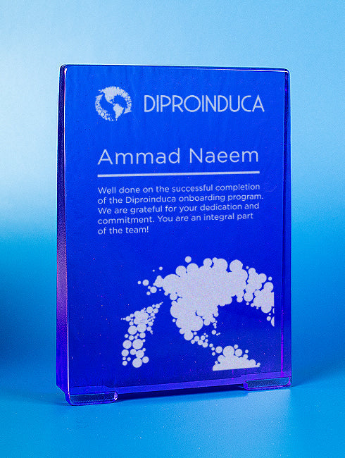 Recycled Glass Award - Cobalt Rectangle